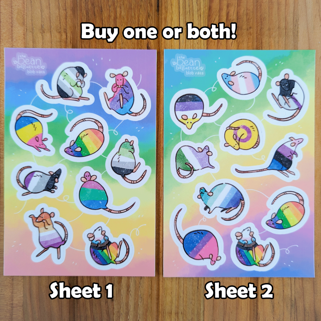 Pride Blob Rats Sticker Sheets by The Bean Baguette – I Want It Rat Way
